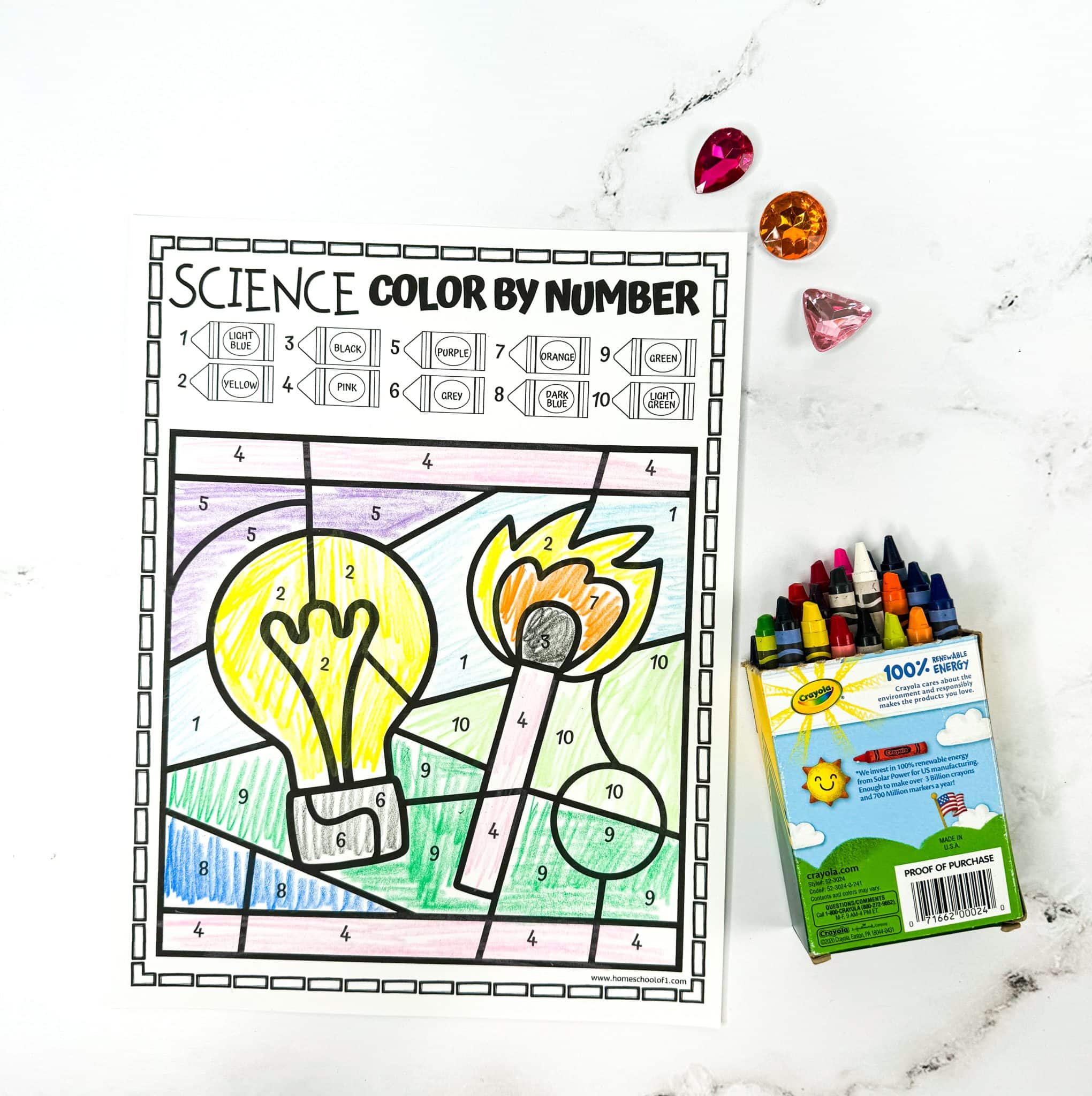 Science Color By Number Worksheets (9 Free Coloring Pages)