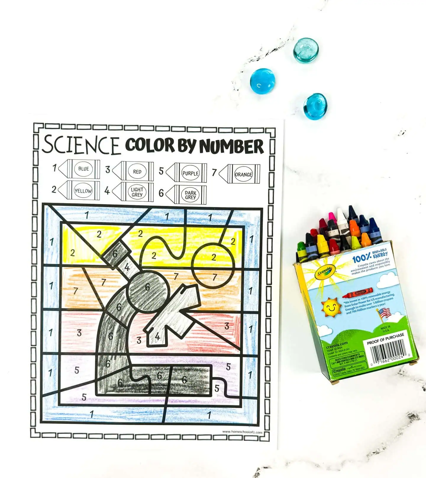 Science Color By Number Worksheets (9 Free Coloring Pages)
