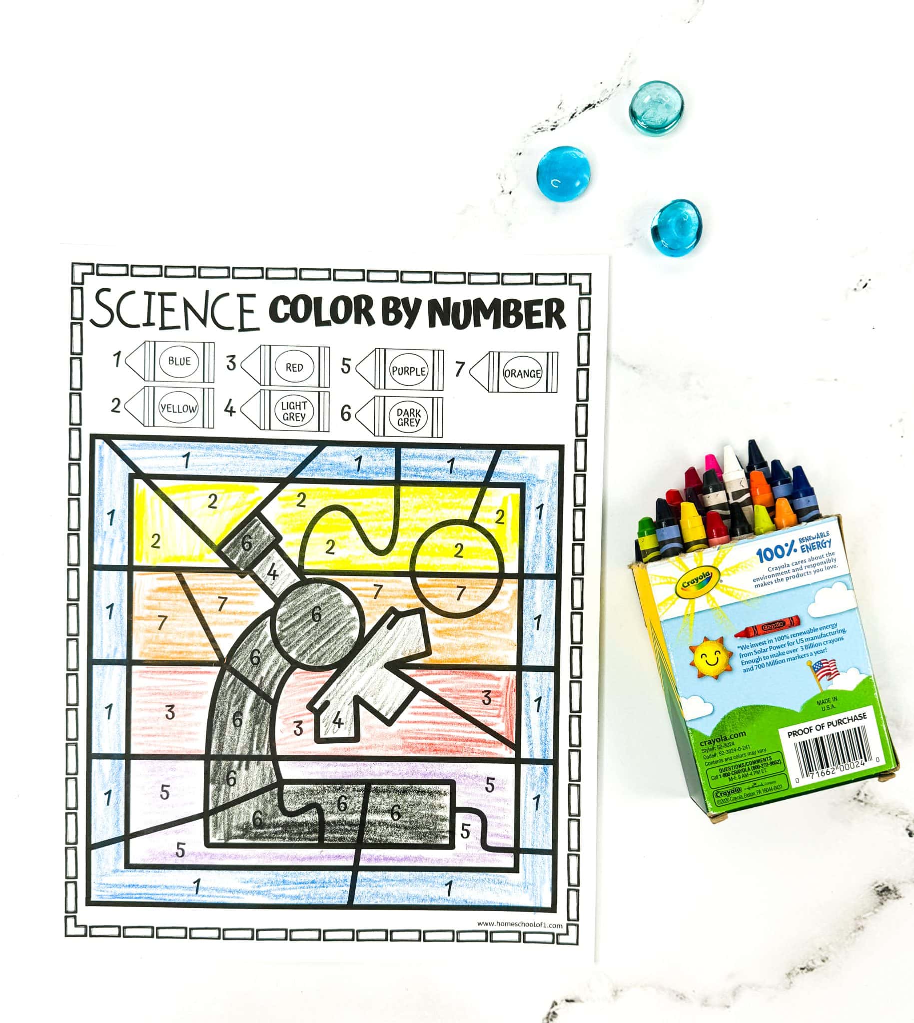 Science Color By Number Worksheets (9 Free Coloring Pages)