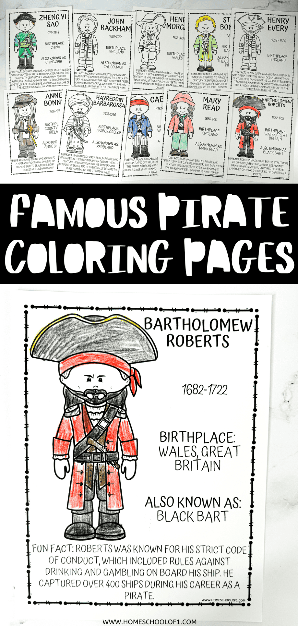 Famous Pirates Coloring Pages For Kids