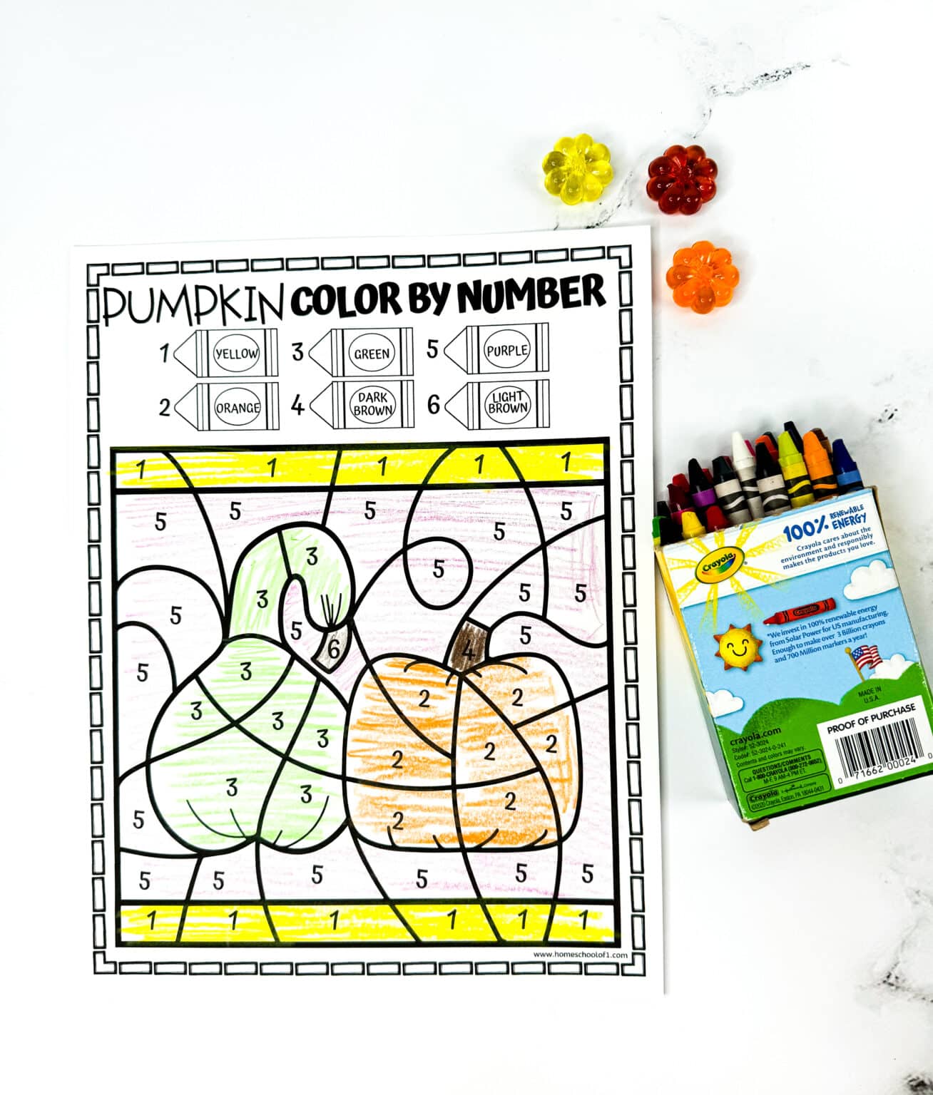 Pumpkin Color By Number (5 Free Printables)