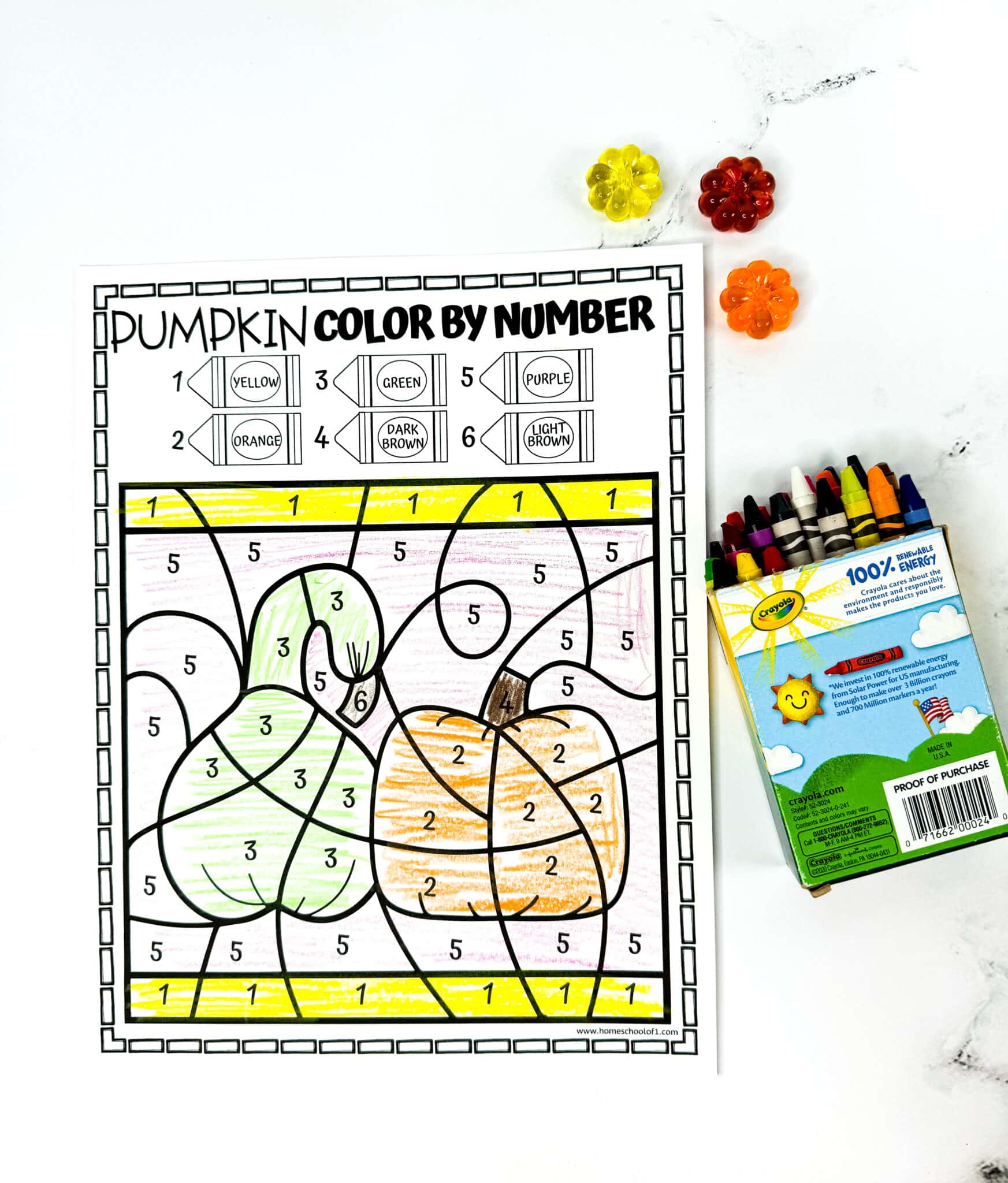 Pumpkin Color By Number (5 Free Printables)