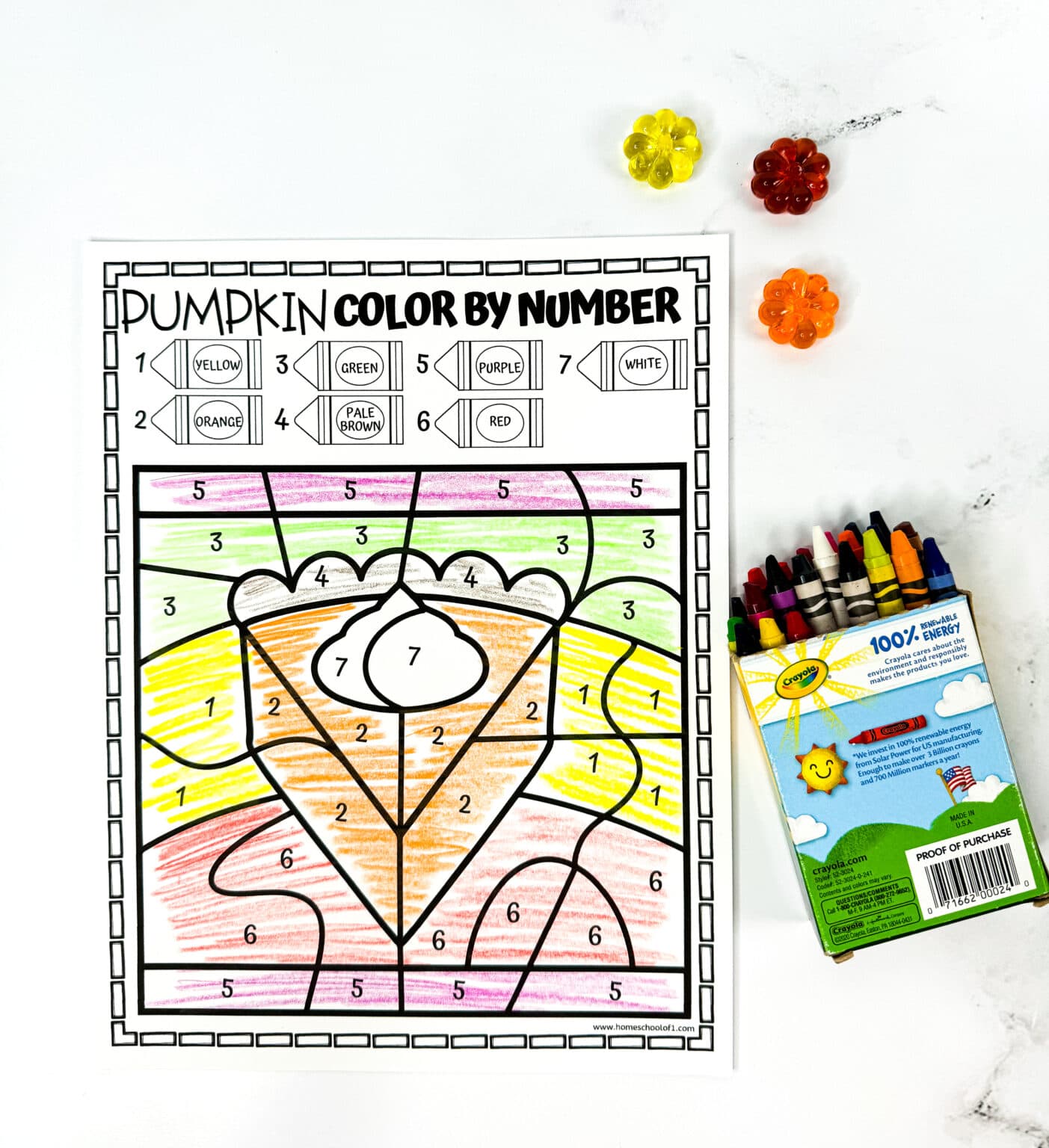 Pumpkin Color By Number (5 Free Printables)