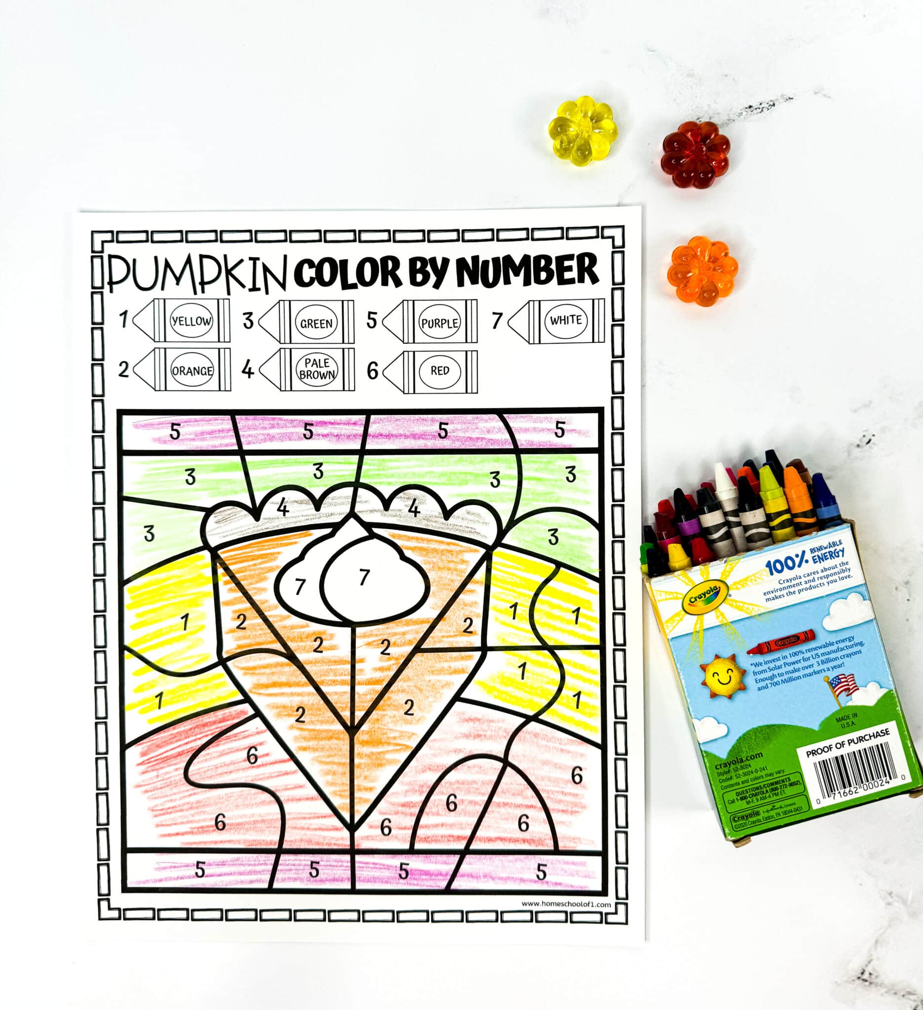 Pumpkin Color By Number (5 Free Printables)