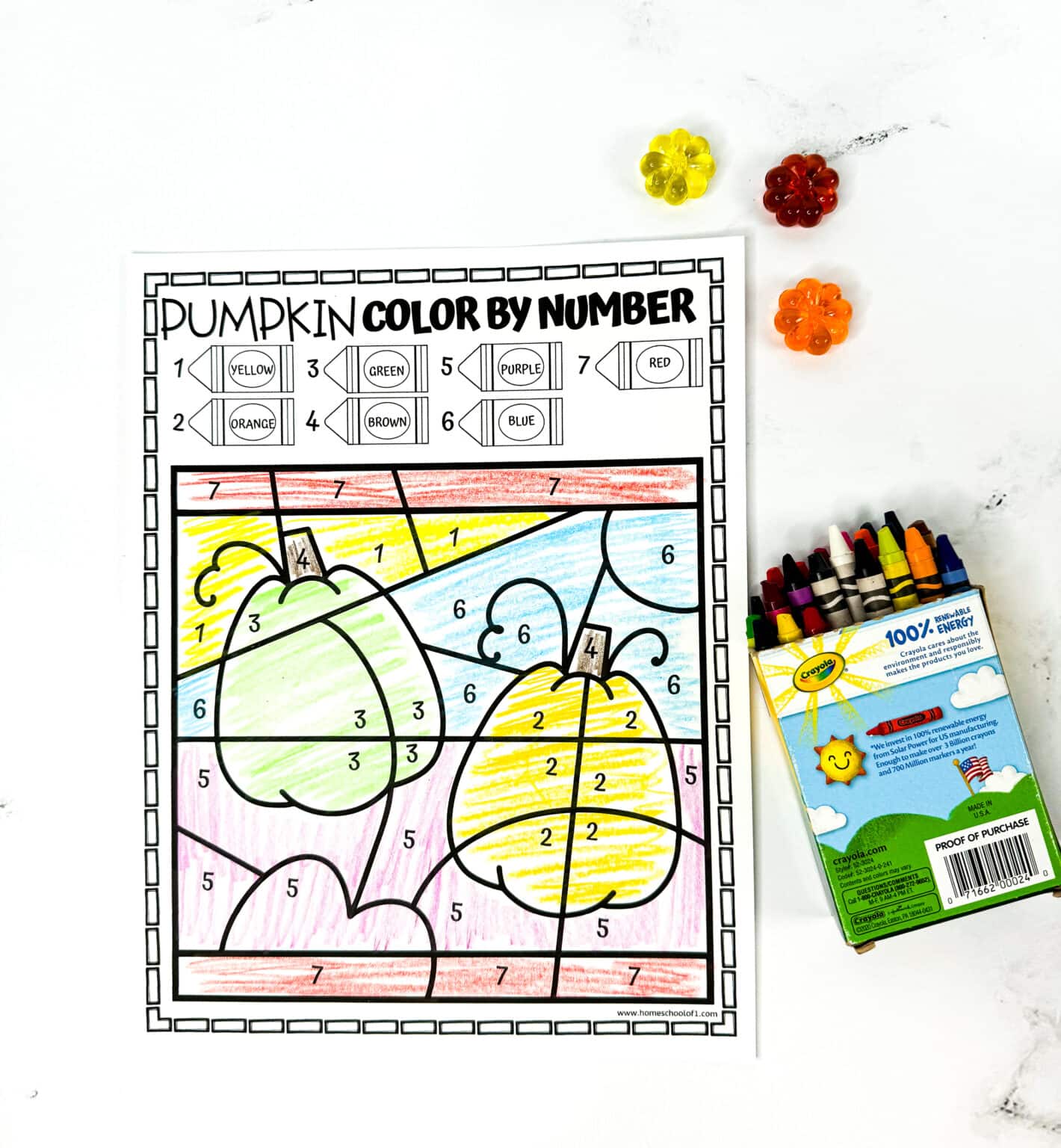 Pumpkin Color By Number (5 Free Printables)
