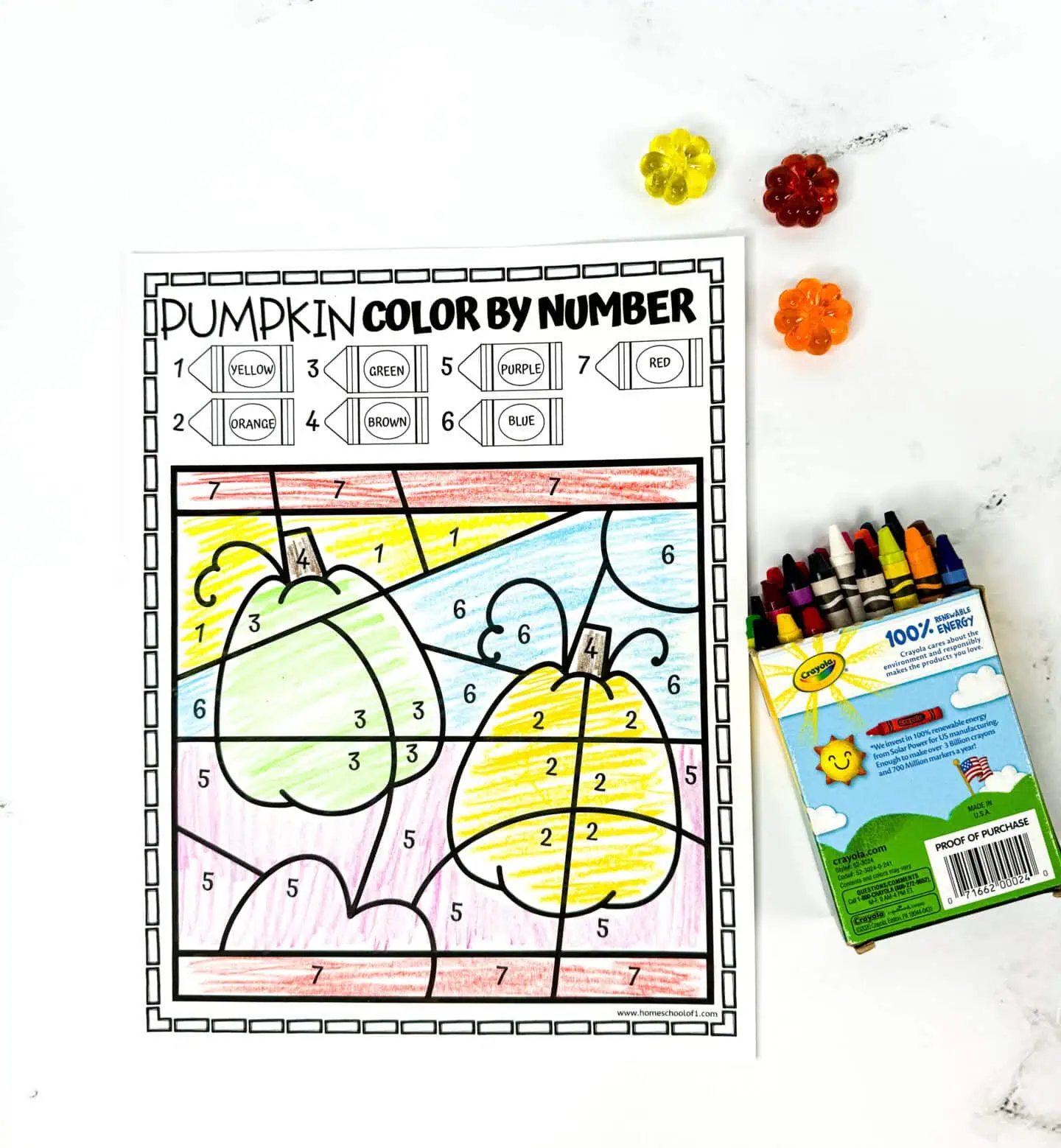 Pumpkin Color By Number (5 Free Printables)