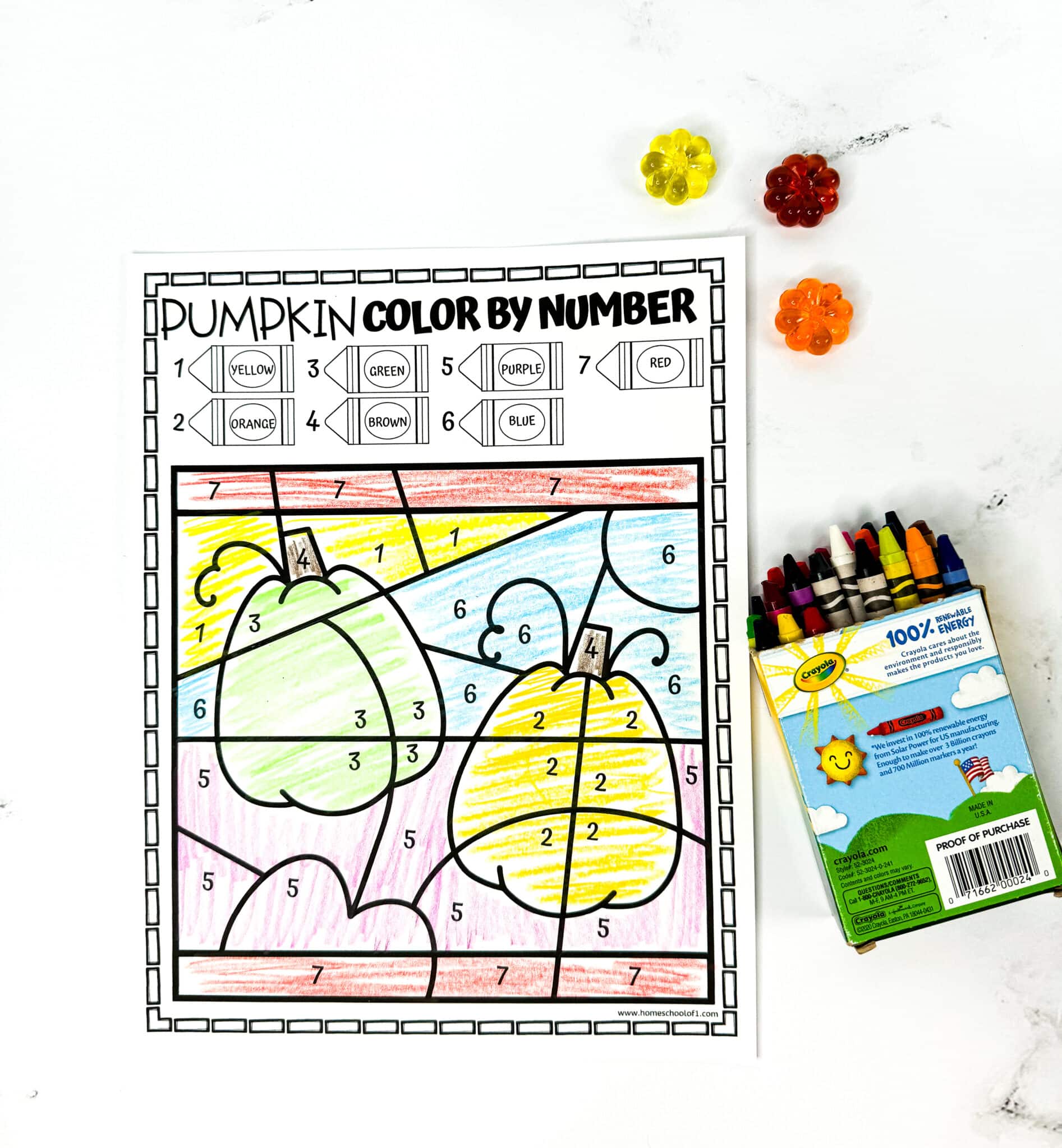 Pumpkin Color By Number (5 Free Printables)