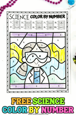 Science Color By Number Worksheets (9 Free Coloring Pages)