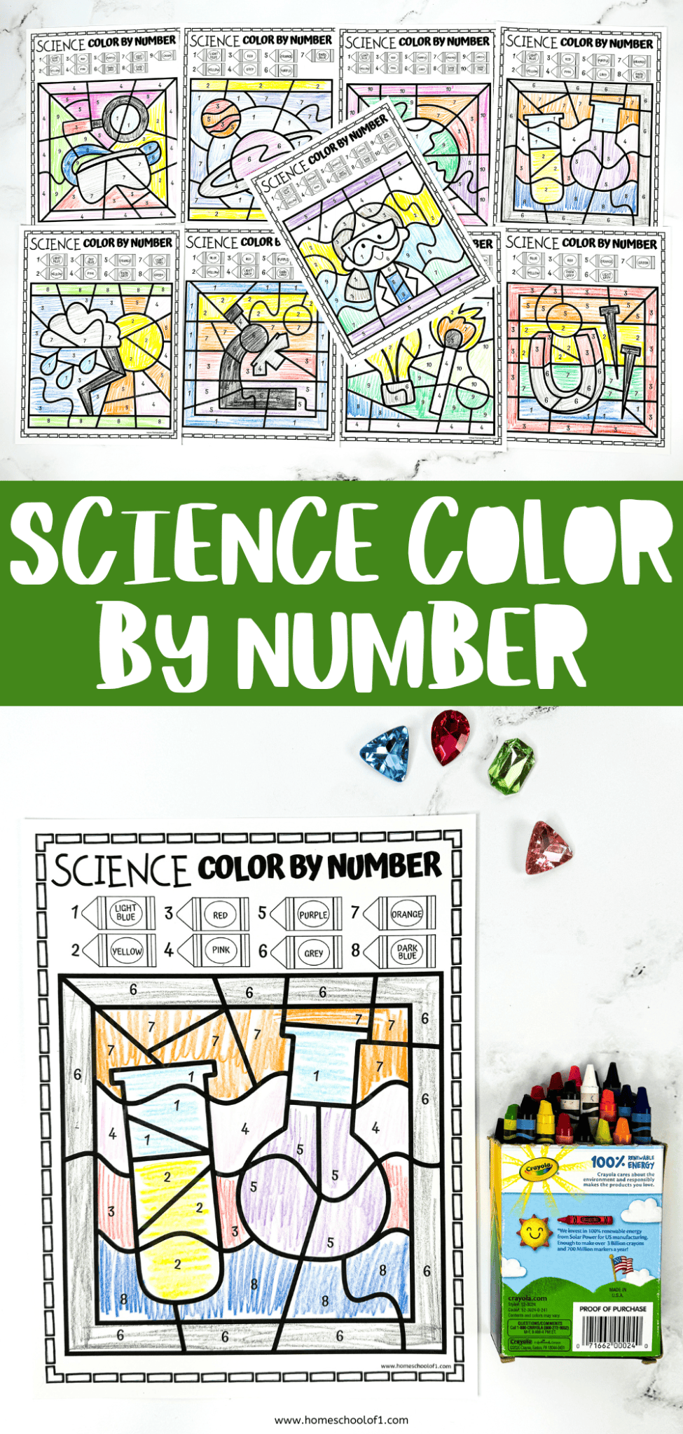 Science Color By Number Worksheets (9 Free Coloring Pages)