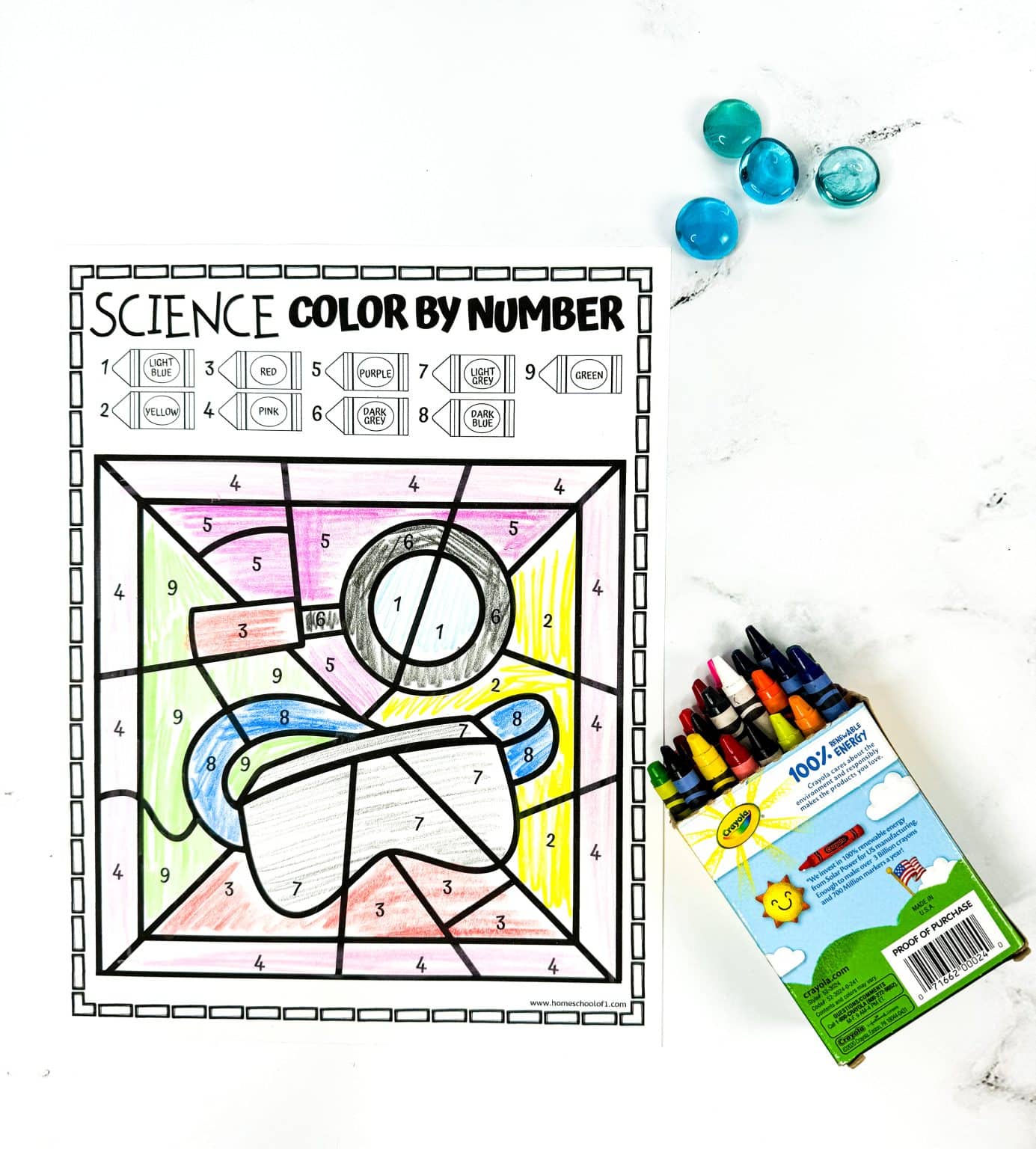 Science Color By Number Worksheets (9 Free Coloring Pages)