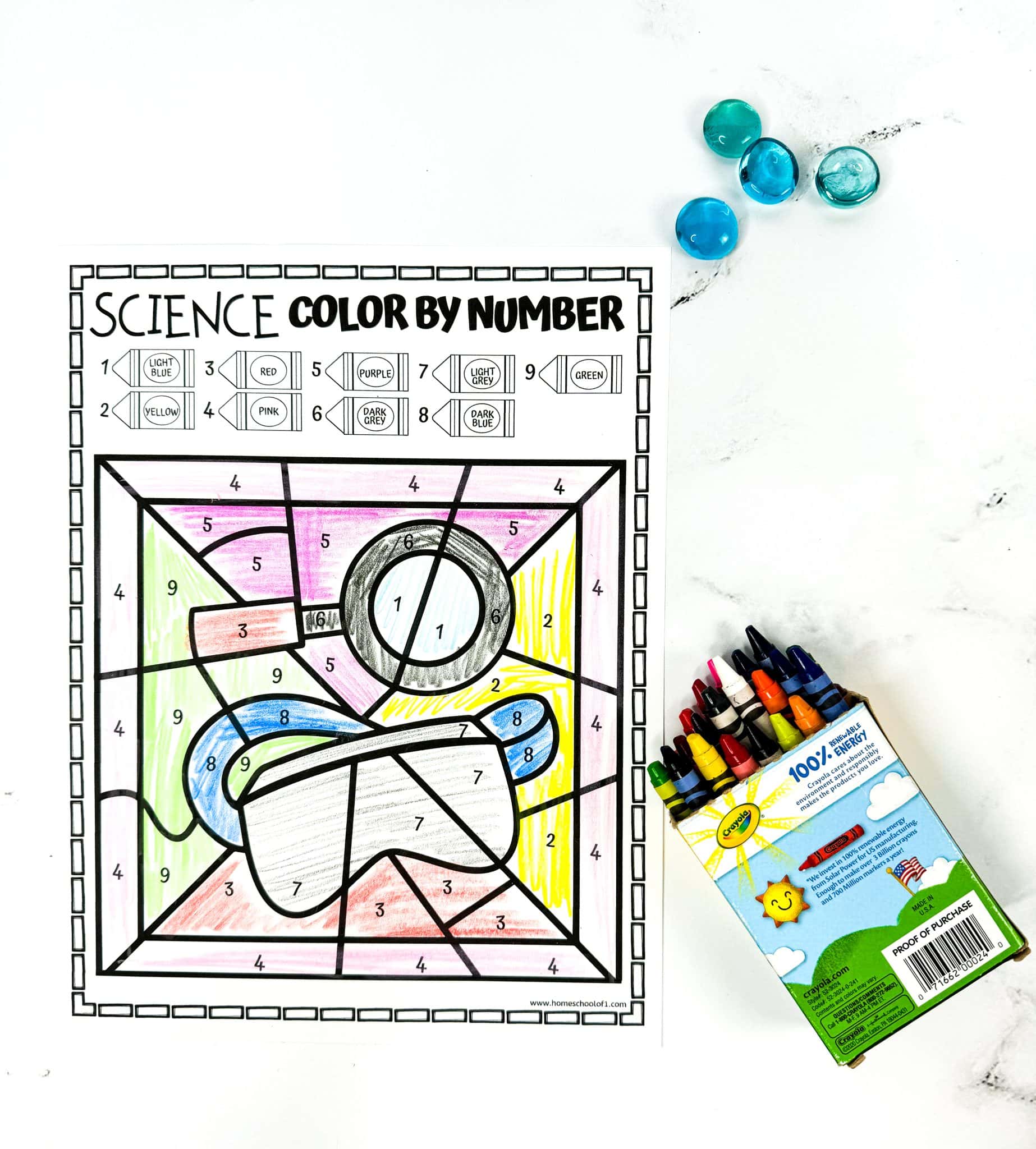 Science Color By Number Worksheets (9 Free Coloring Pages)