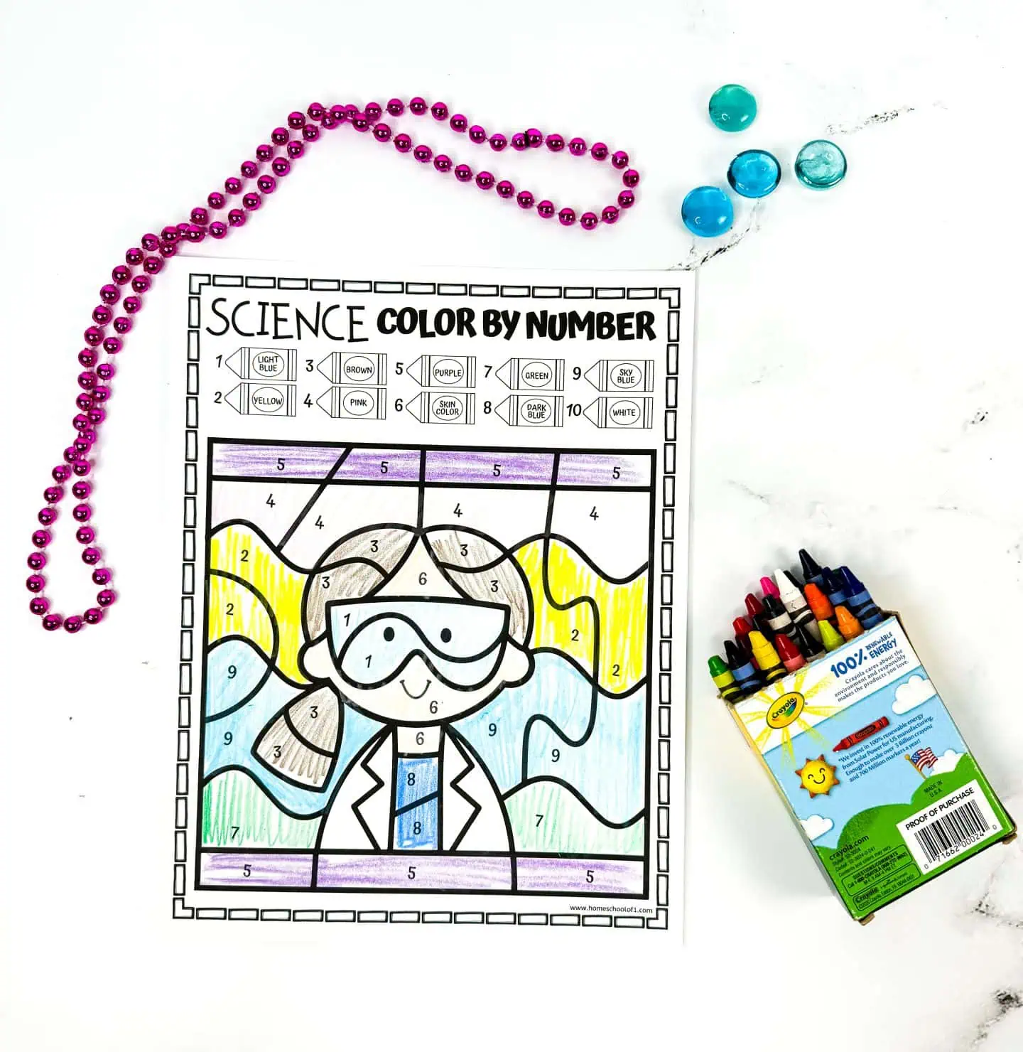 Science Color By Number Worksheets (9 Free Coloring Pages)