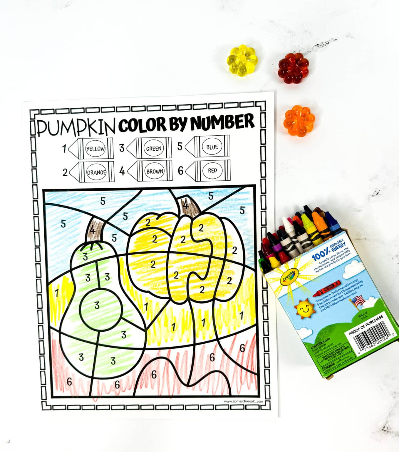 Pumpkin Color By Number (5 Free Printables)