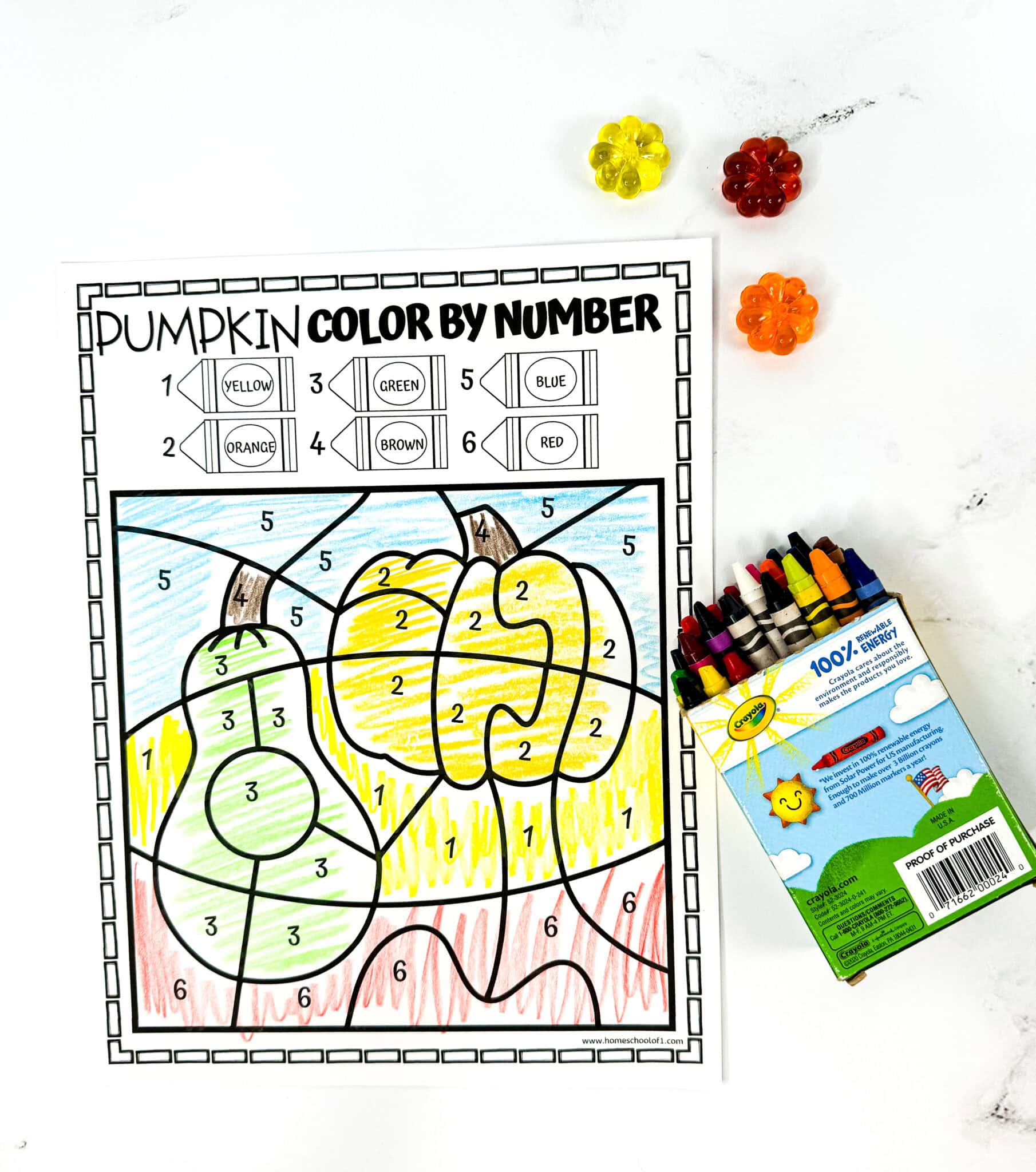 Pumpkin Color By Number (5 Free Printables)