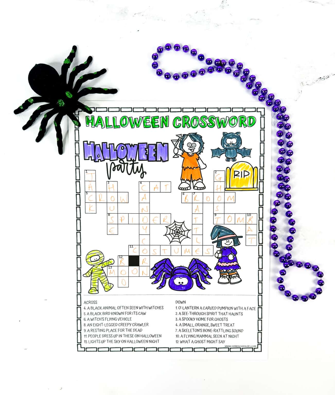 Halloween Crossword Puzzle (Free Printable Game)
