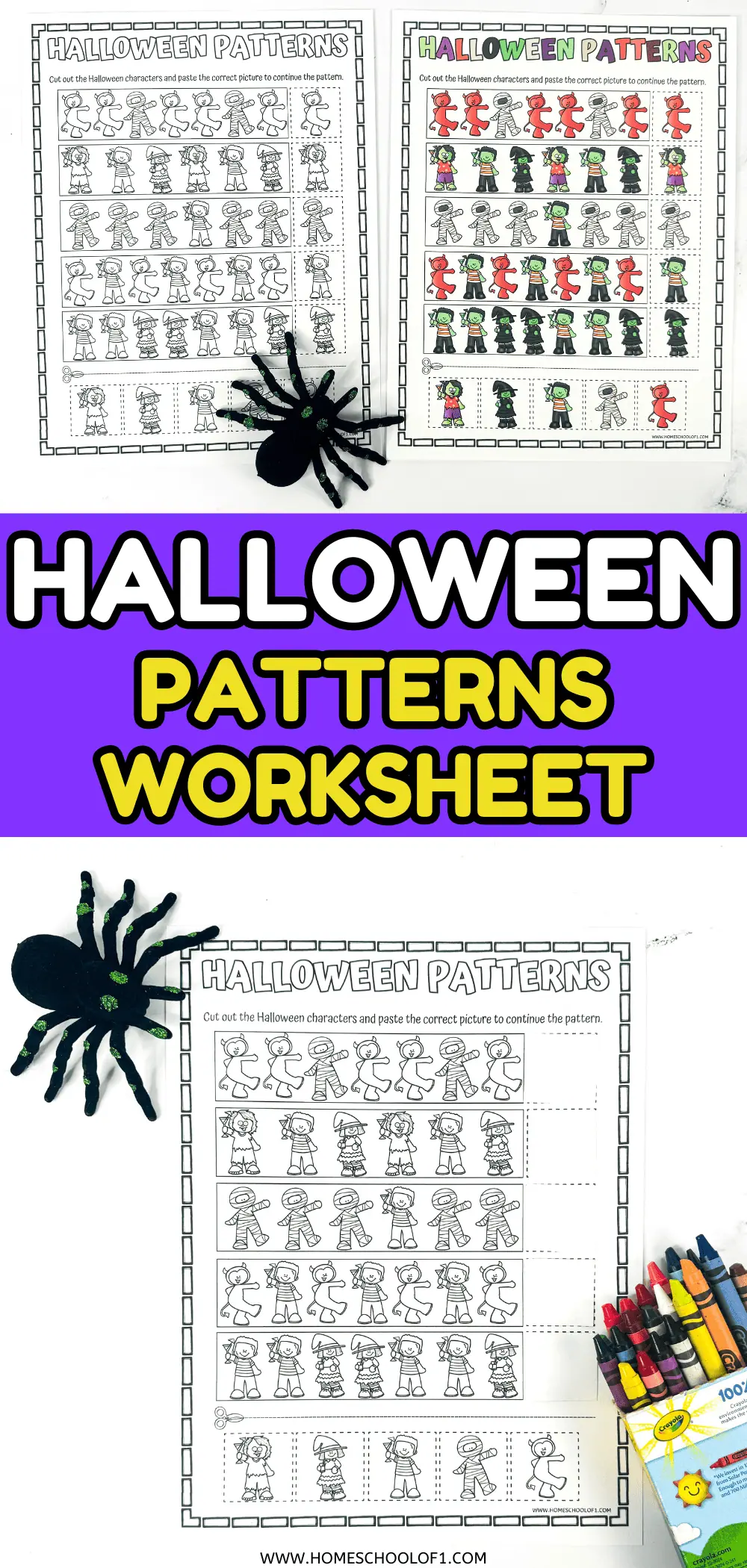 Halloween Patterns Worksheet (Free Printable)