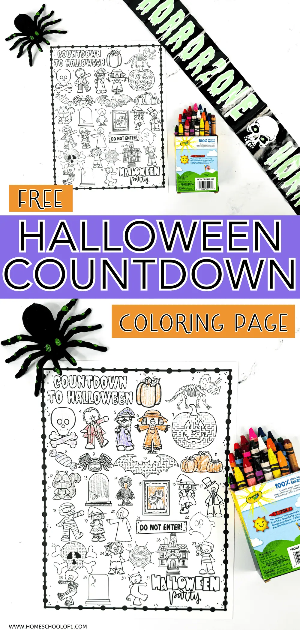 Halloween Countdown Printable (Free Coloring Page)