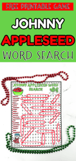 Johnny Appleseed Word Search (Free Printable)