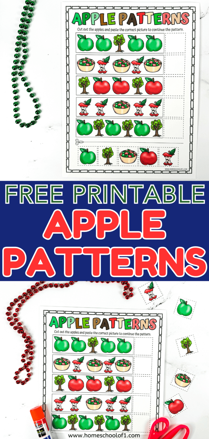 Apple Patterns Worksheet (Free Printable)