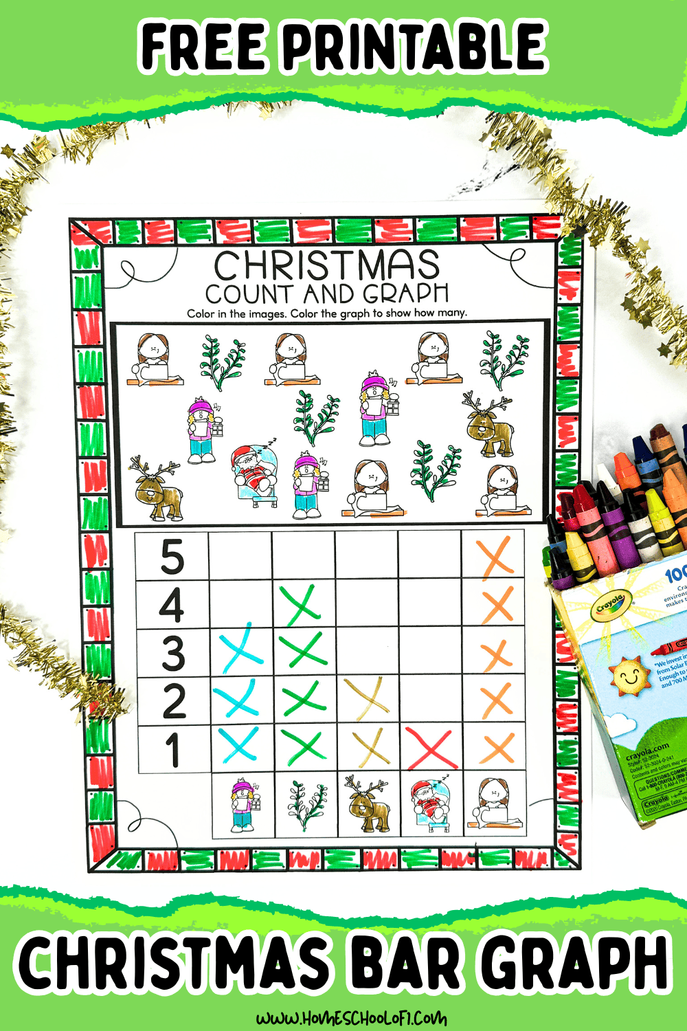 Free Christmas Graphing Worksheets | Count & Color