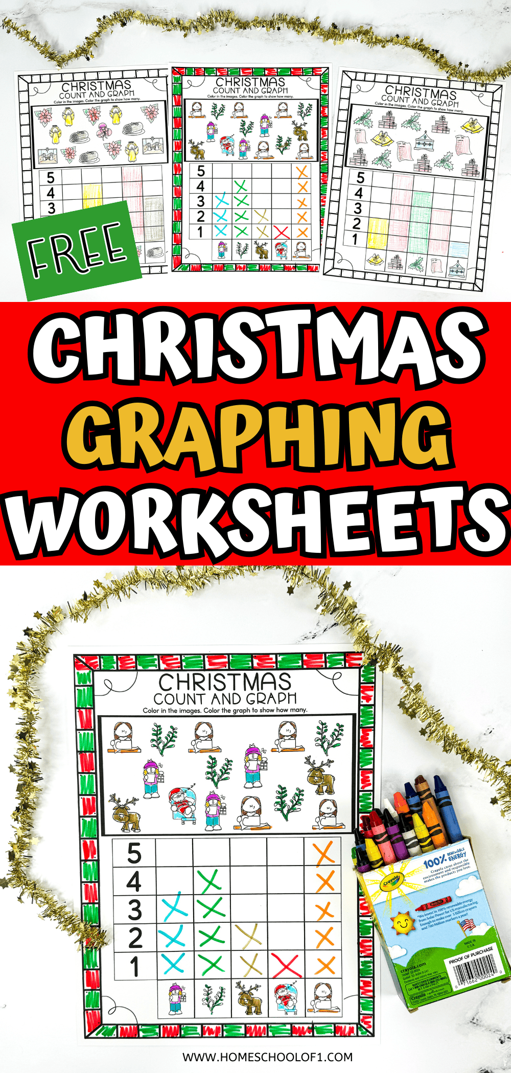 Free Christmas Graphing Worksheets | Count & Color