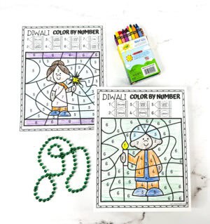Diwali Color By Number (9 Free Printables)
