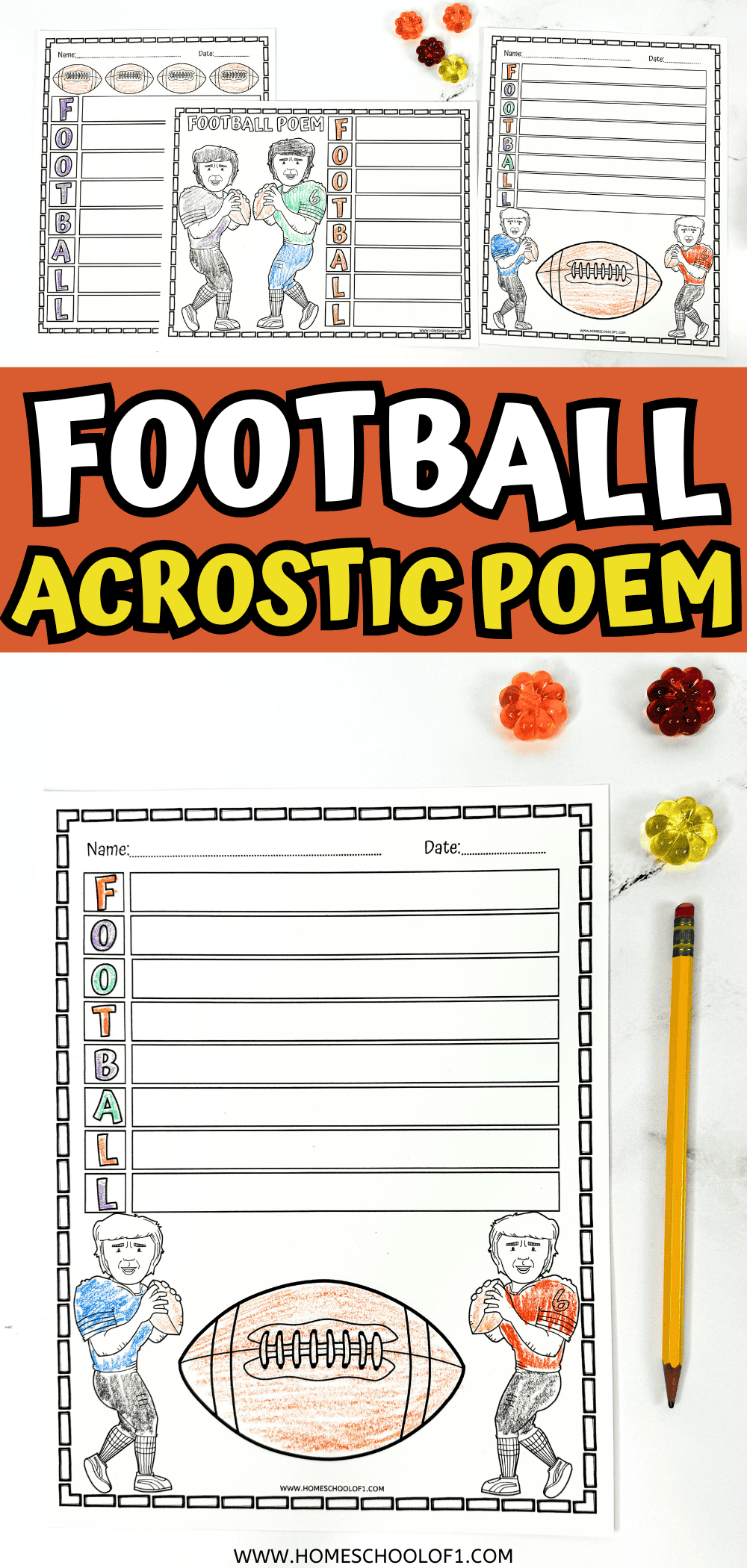 3 Free Football Acrostic Poem Templates