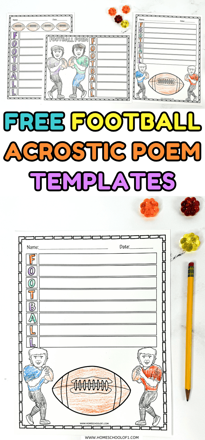 3 Free Football Acrostic Poem Templates