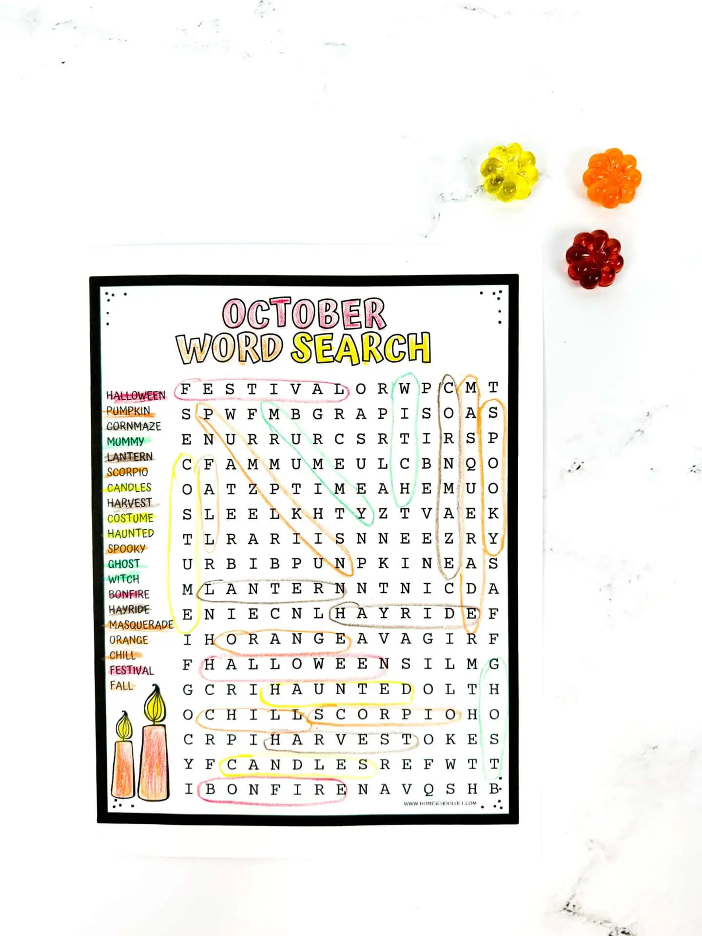 October Word Search (Free Printable)