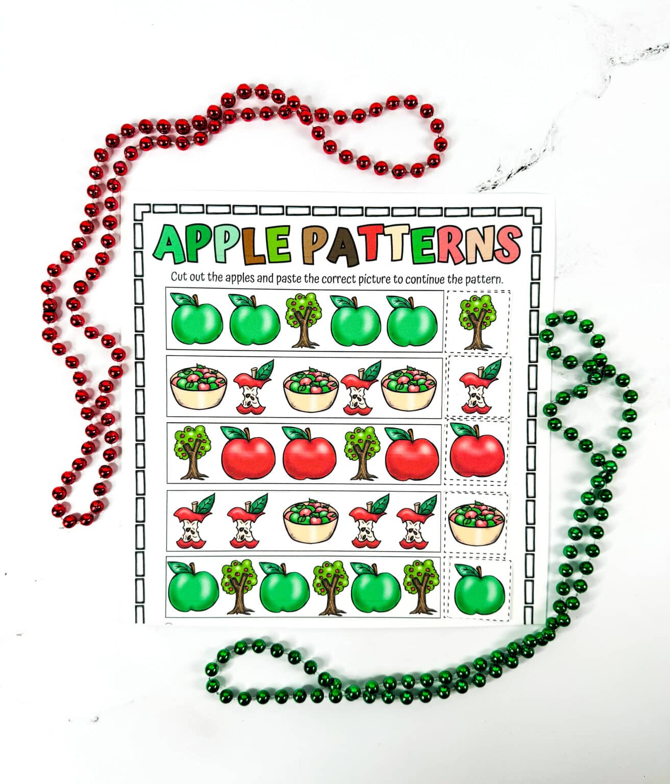 Free Apple Patterns Worksheet