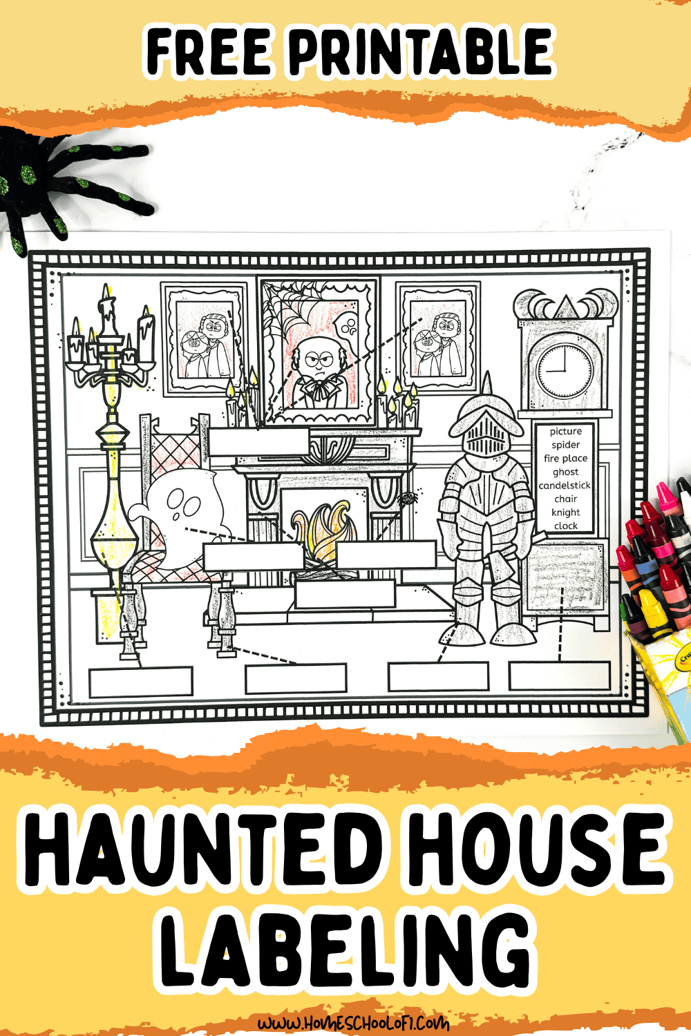 Free Label the Haunted House Worksheet