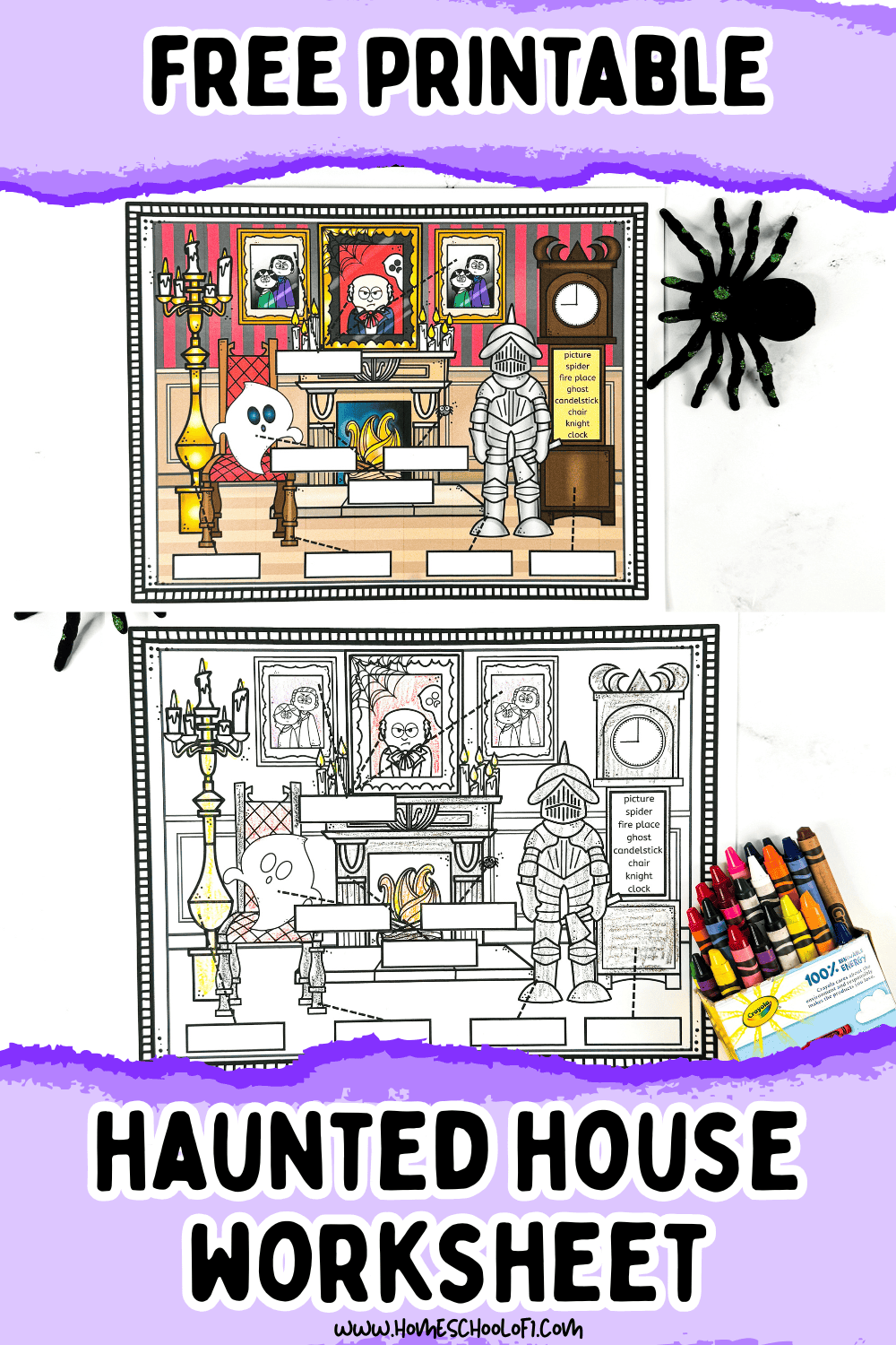 Free Label the Haunted House Worksheet