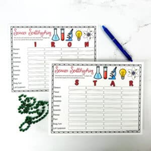 Science Scattergories (7 Free Printable Boards)