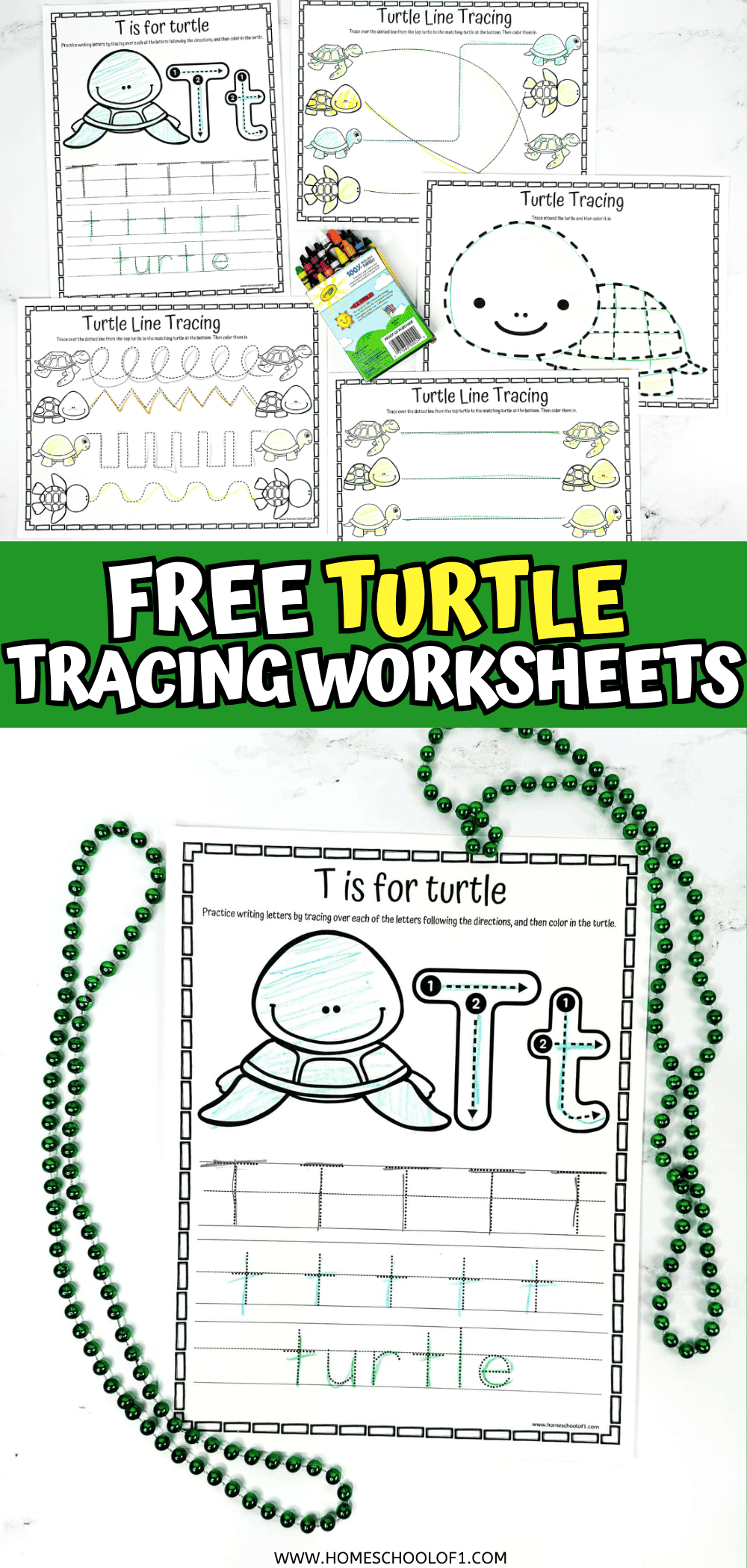 Turtle Tracing Worksheet (Free Printable)