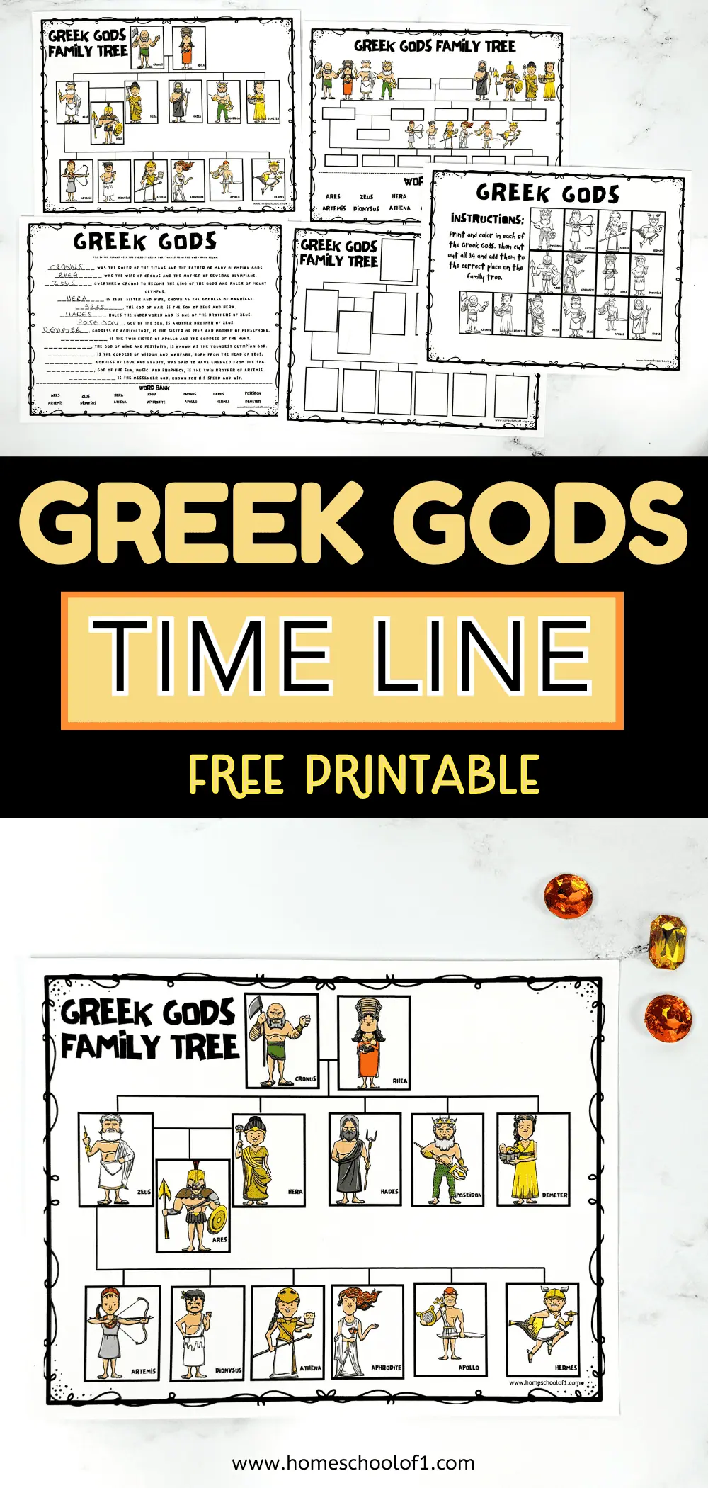 Greek Mythology The Olympian Gods Family Tree Greek Family Tree