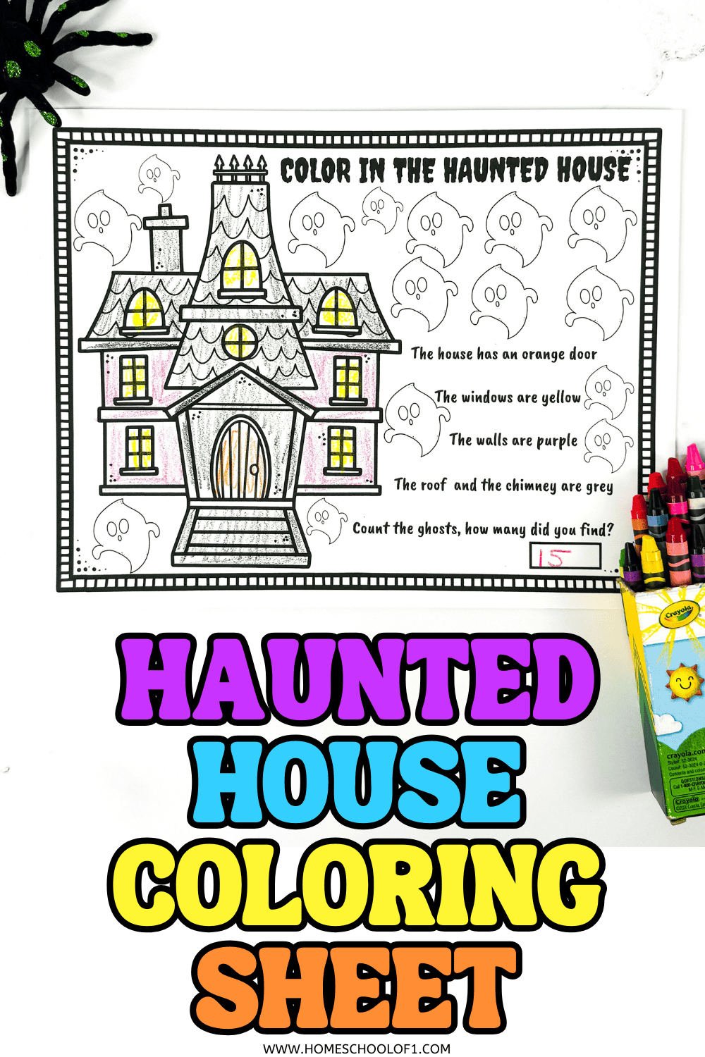 Free Haunted House Coloring Page