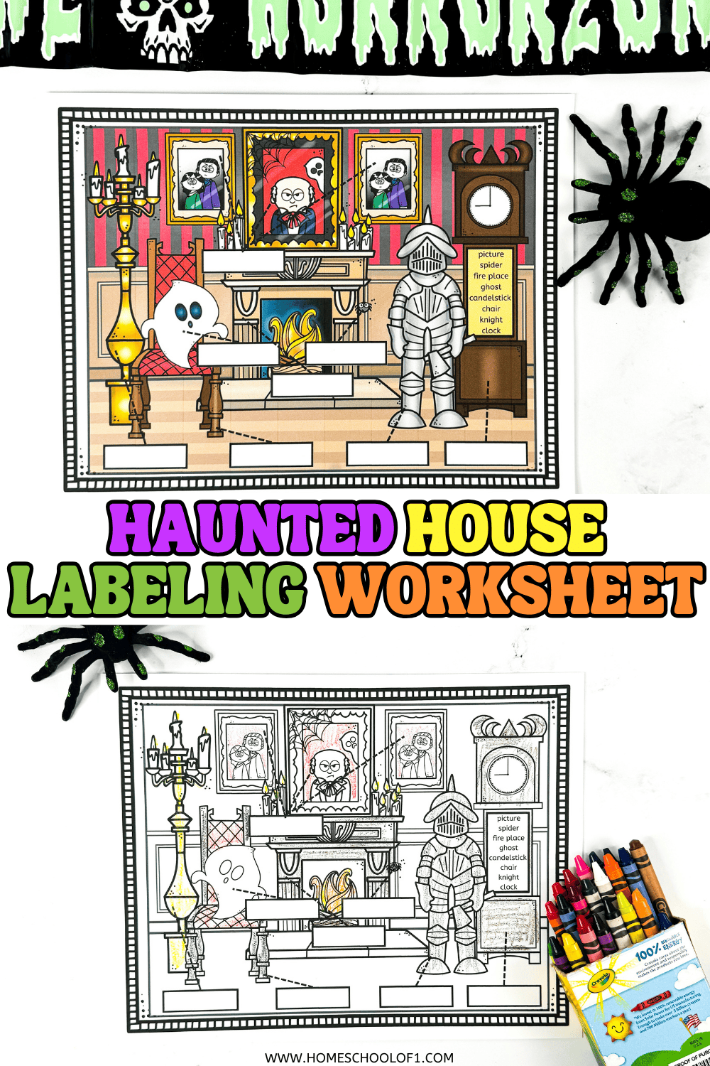 Free Label the Haunted House Worksheet