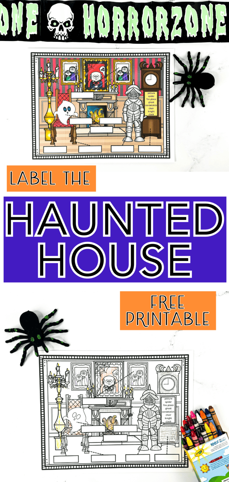 Label the Haunted House Worksheet