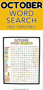 October Word Search (Free Printable)