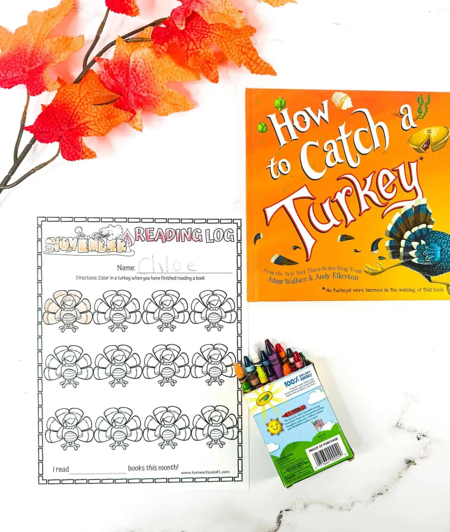 November Reading Log Printable for Preschool (Free Worksheet)