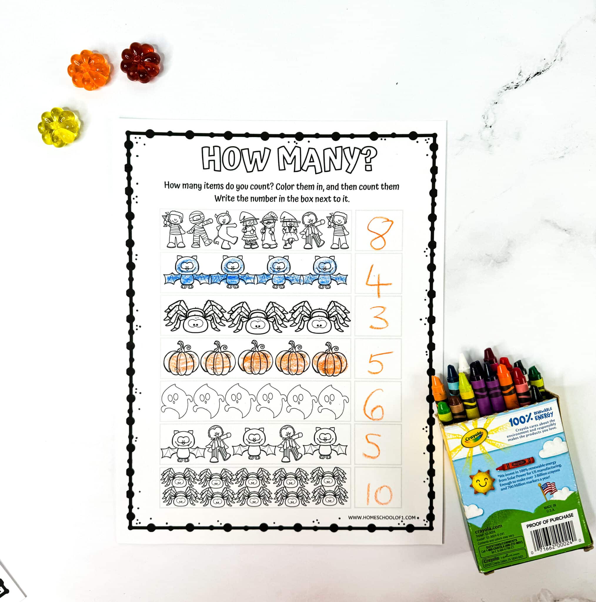 Free Halloween Math Worksheets For Kindergarten