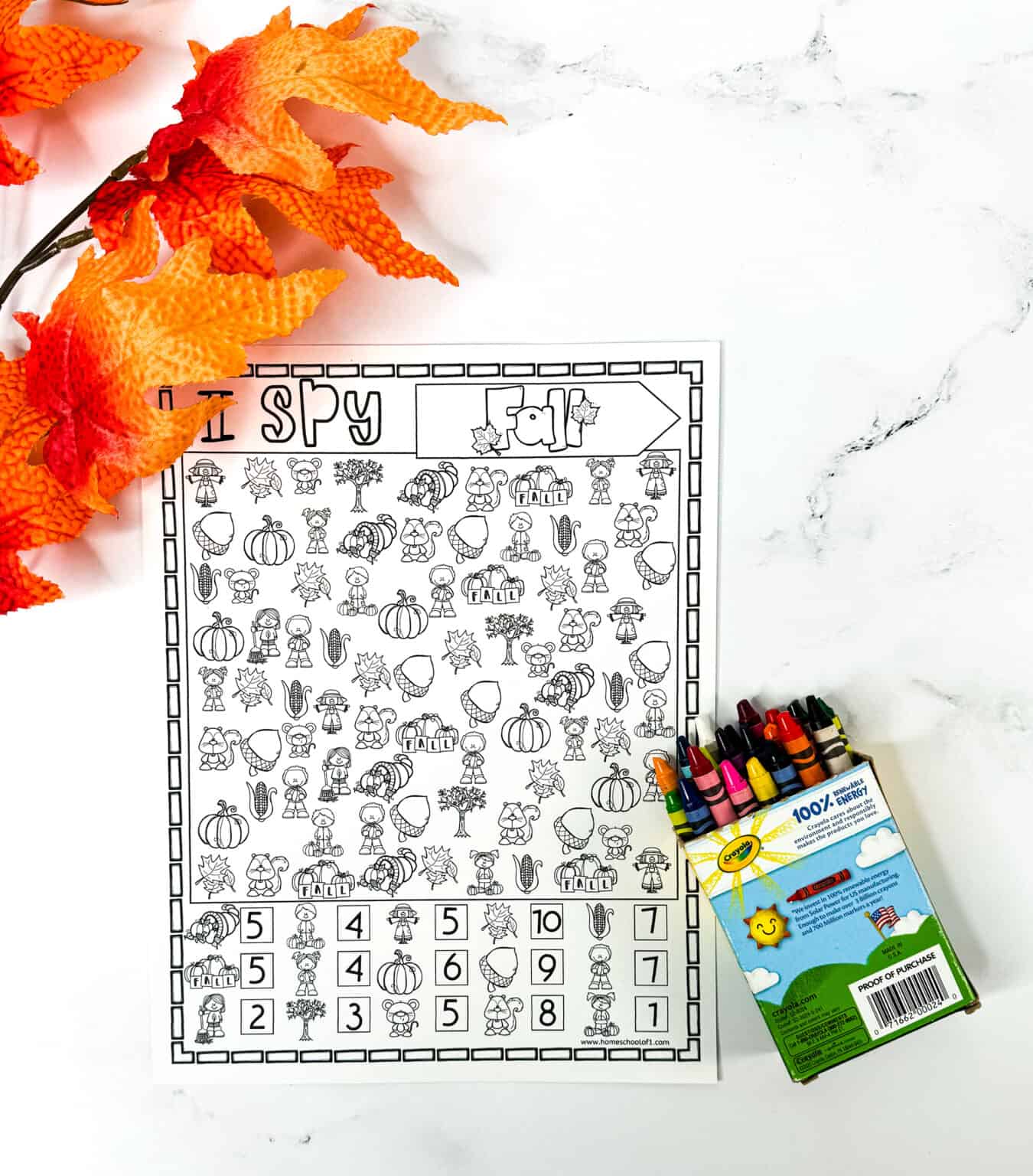 Free Fall I Spy Printable