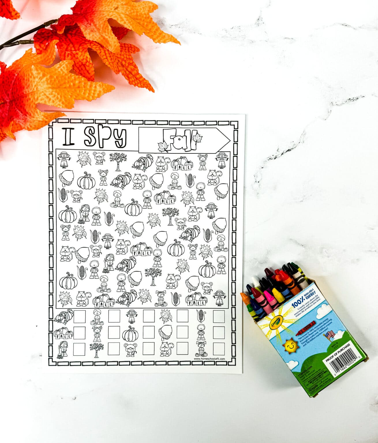 Free Fall I Spy Printable