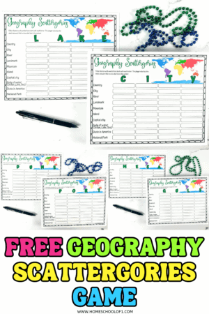 Geography Scattergories (Free Printable Game)