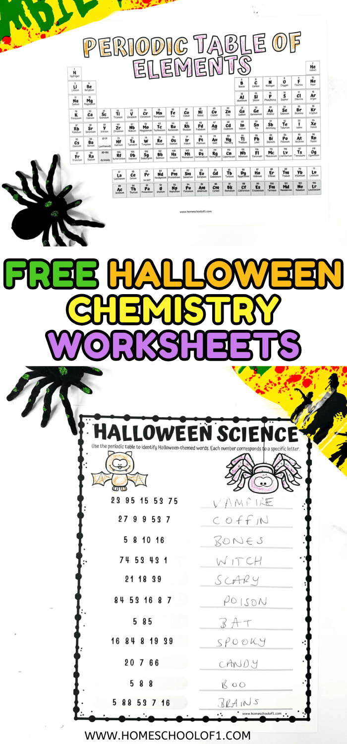 Free Halloween Science Worksheet (Fun With The Periodic Table)