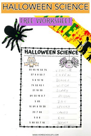Free Halloween Science Worksheet (Fun With The Periodic Table)