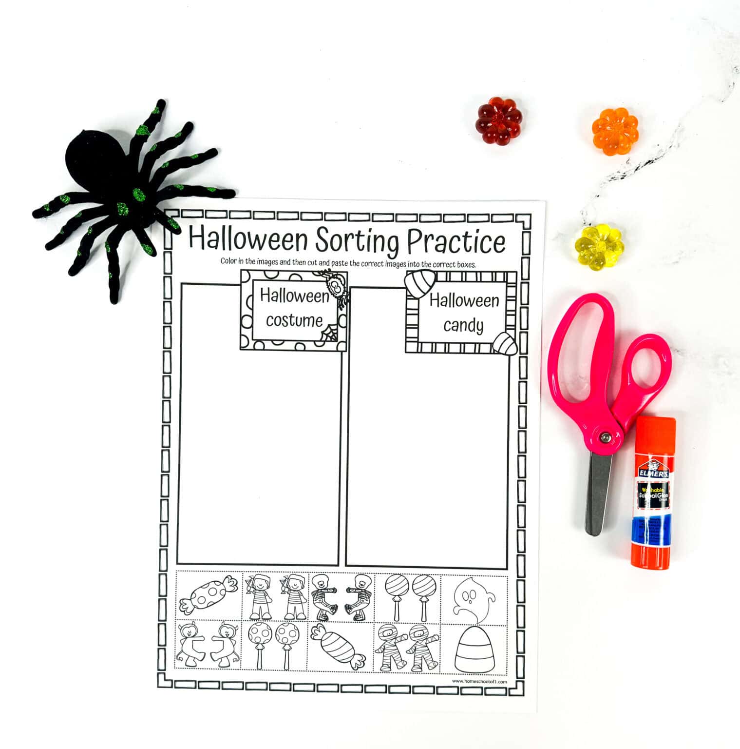 Free Halloween Sorting Worksheet