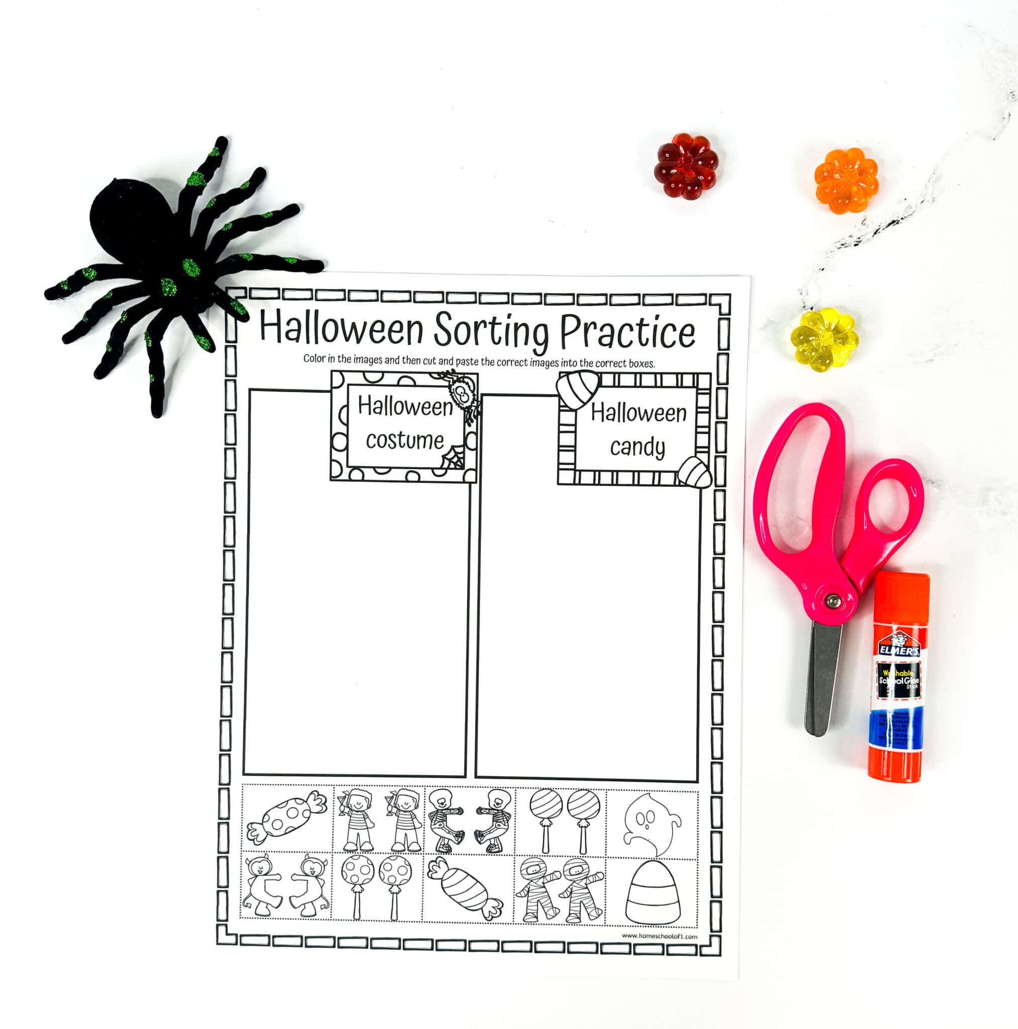 Free Halloween Sorting Worksheet