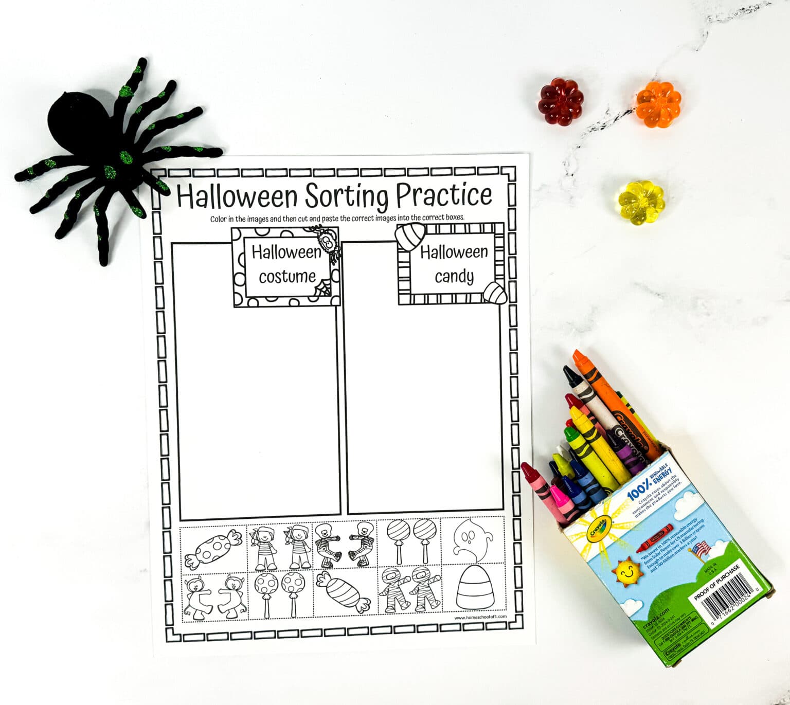 Free Halloween Sorting Worksheet