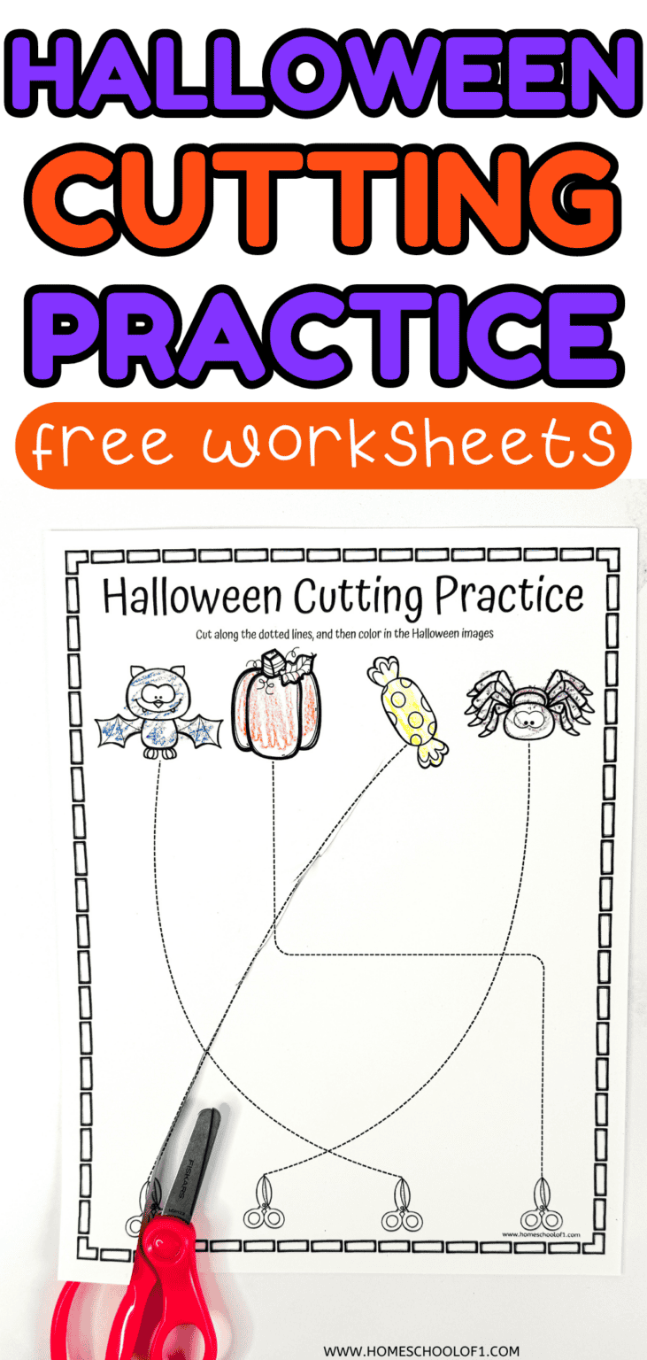 Halloween Cutting Practice Worksheet (Free Printable)
